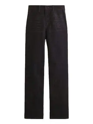 H&m Flocked Straight High Jeans - Dark Brown