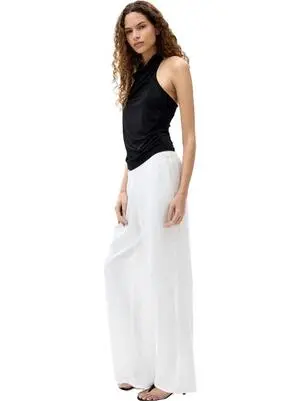 H&m Wide-leg Linen-blend Pants - White