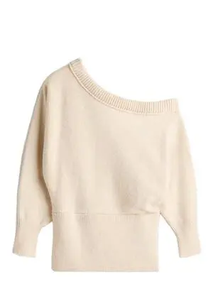 H&m One-shoulder Fine Knit Jumper - Light Yellow