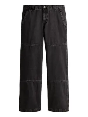 H&m Loose Fit Worker Jeans In Rigid Cotton Denim - Black