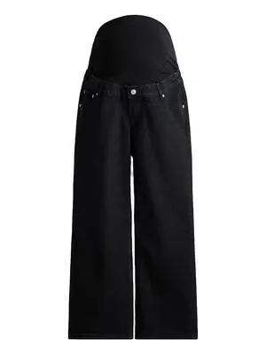 H&m Mama Straight Ankle Jeans - Black