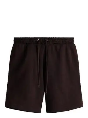 H&m Regular Fit Jersey Shorts With Drawstring Waist - Dark Brown