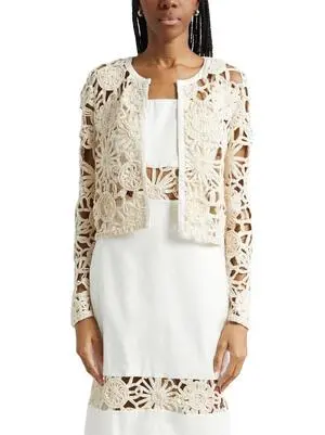 Ramy Brook Adelynn Soutache Crocheted Jacket - Ivory