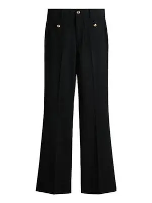 H&m Flared Twill Trousers - Black