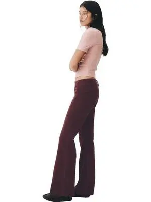 H&m Flared Dress Pants - Burgundy