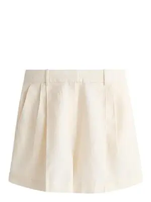H&m Tailored Linen-blend Shorts - Ivory