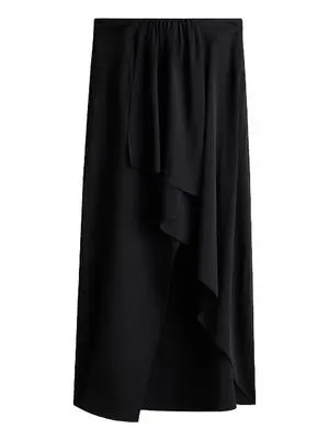 H&m Asymmetric Draped-panel Skirt - Black