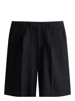 H&m Linen-blend Bermuda Shorts - Black