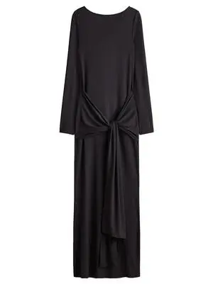 H&m Tie-detailed Jersey Maxi Dress - Black