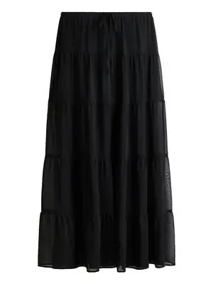 H&m Tiered Maxi Skirt - Black
