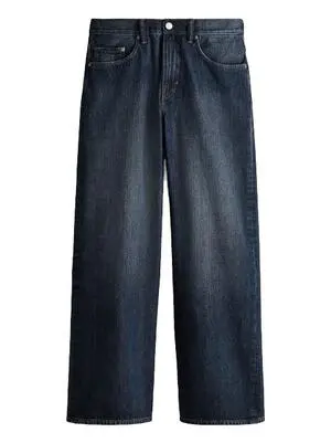 H&m Wide Leg Denim Jeans - Dark Denim Blue