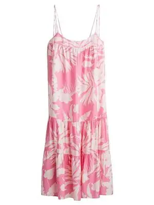 H&m Tie-strap Maxi Dress - Pink/patterned