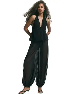 H&m Balloon-leg Pull-on Trousers - Black