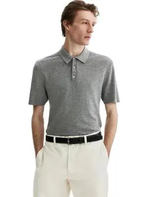 H&m Slim Fit Polo Shirt - Gray