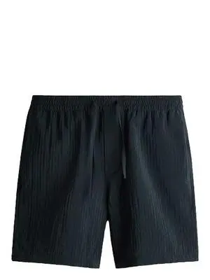 H&m Relaxed Fit Textured Shorts - Black