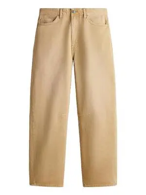 H&m Relaxed Fit Cotton Twill Trousers - Beige