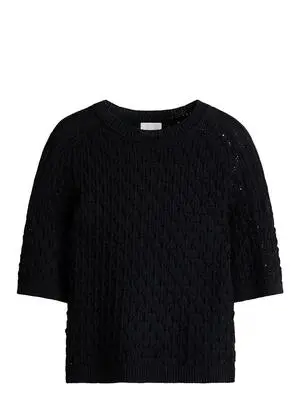 H&m Pointelle Knit T-shirt - Black