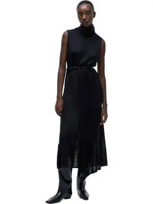 H&m Sleeveless Scarf Collar Knit Maxi Dress - Black