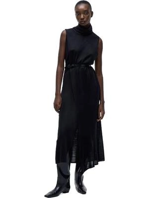 H&M Sleeveless Scarf Collar Knit Maxi Dress - Black
