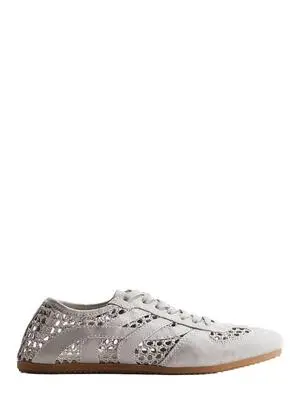 H&m Crochet-look Mesh Sneakers - Light Gray