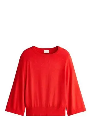 H&m Fine-knit Raglan Sleeve Top - Red