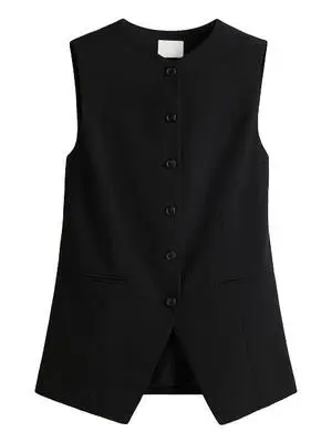 H&m Long V-neck Waistcoat - Black