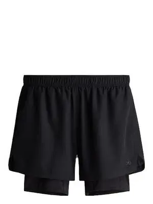 H&m Double-layered Sports Shorts With Drymove™ Technology - Black