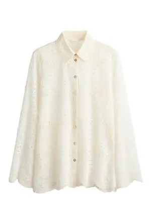 H&m Broderie Anglaise Shirt - Cream