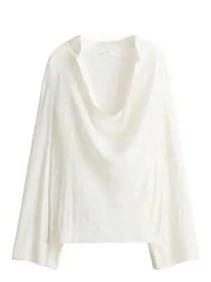 H&m Cowl Neck Blouse - White