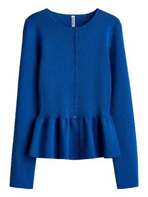 H&m Peplum Cardigan - Blue