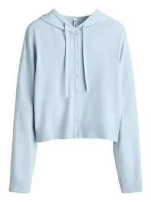 H&M H&M Short Hooded Cardigan With Drawstring Hood