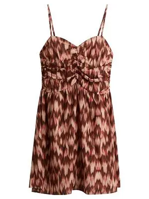 H&m Printed Strappy Sweetheart Neckline Dress - Brown/patterned
