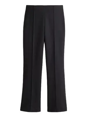 H&m Flared Crease-front Trousers - Black