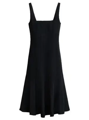 H&m Flared Skirt Midi Dress - Black