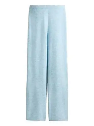 H&m Knitted Pull-on Trousers - Light Blue Melange