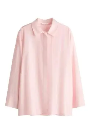 H&m Oversized Shirt In Viscose Blend - Light Pink