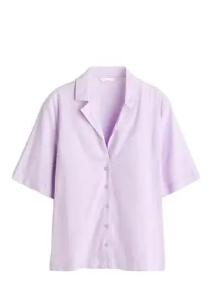 H&m Linen-blend Resort Shirt - Light Purple