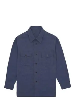 FORTELA Cpo 2.0 Cotton Overshirt With Corozo Buttons Blue