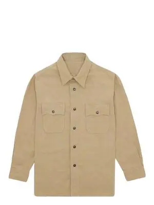 FORTELA Cpo 2.0 Cotton Overshirt With Corozo Buttons - Camel