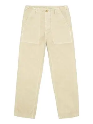 FORTELA Fatigue Herringbone Cotton Trousers - Ecru