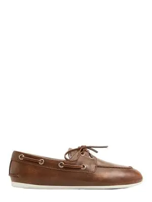FORTELA Sperry Slimboat Distressed Leather Boat Shoe - Camel