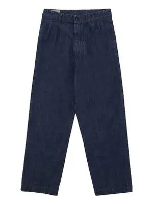 FORTELA Pleated Denim Trousers - Indigo Rinse