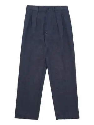 FORTELA Newyork Pleated Linen Trousers - Blue