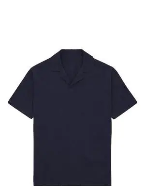 FORTELA Adrien V-neck Cotton Polo - Blue