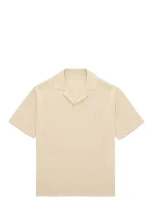 FORTELA Adrien V-neck Cotton Polo - Ecru