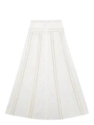 FORTELA Alexane Embroidered Cotton Skirt - White