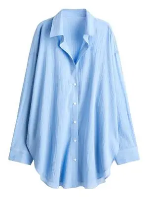 H&m H&M Long Cotton Shirt Blue