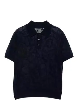 JNBY Jacquard Short-sleeve Polo Shirt - Blue