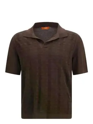 CRUNA Levante Knitted Polo Shirt - Brown