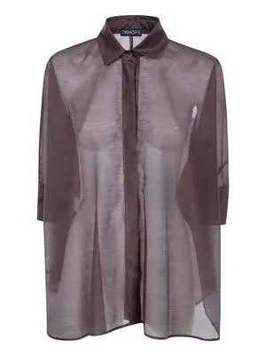DRHOPE Oversized Shirt - Brown